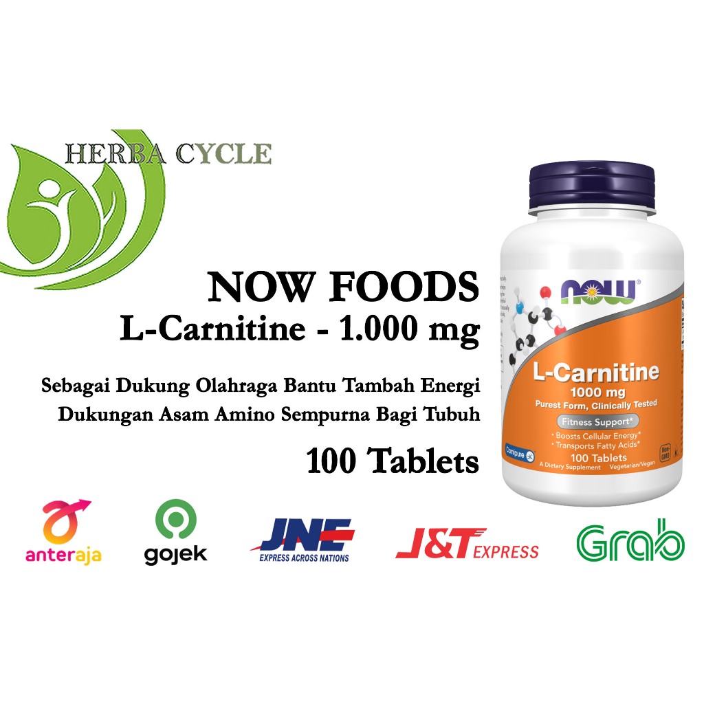 Jual Now Food L Carnitine 1000 mg 100 Tab Now Carnitine Ori USA Naik ...