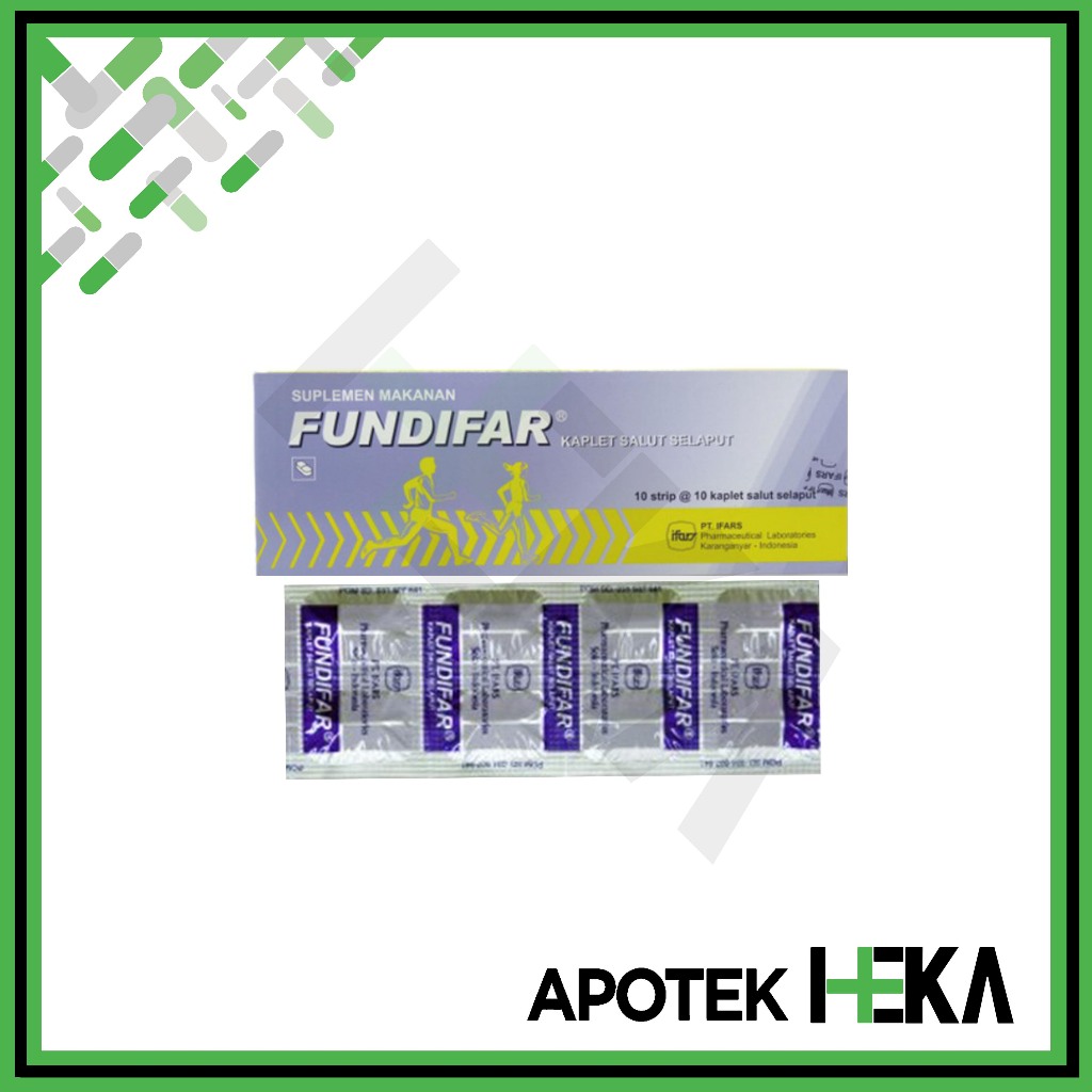 Jual Fundifar Kaplet Box isi 10x10 Tablet - Multivitamin B1 B6 B12 E ...