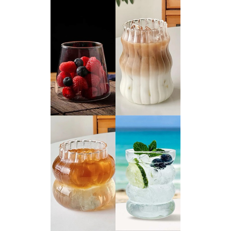 Jual Gelas Unik Aesthetics Estetik Kopi Teh Borosilicate Glass untuk kado | Shopee Indonesia