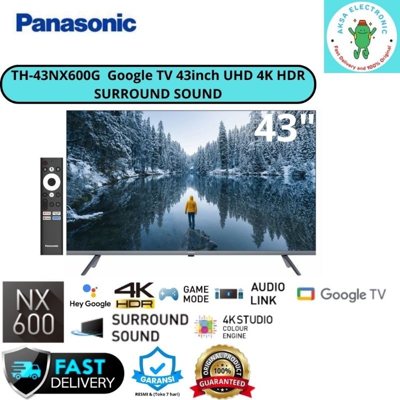 Jual PANASONIC LED GOOGLE TV 43NX600G 4K UHD 43INCH | Shopee Indonesia