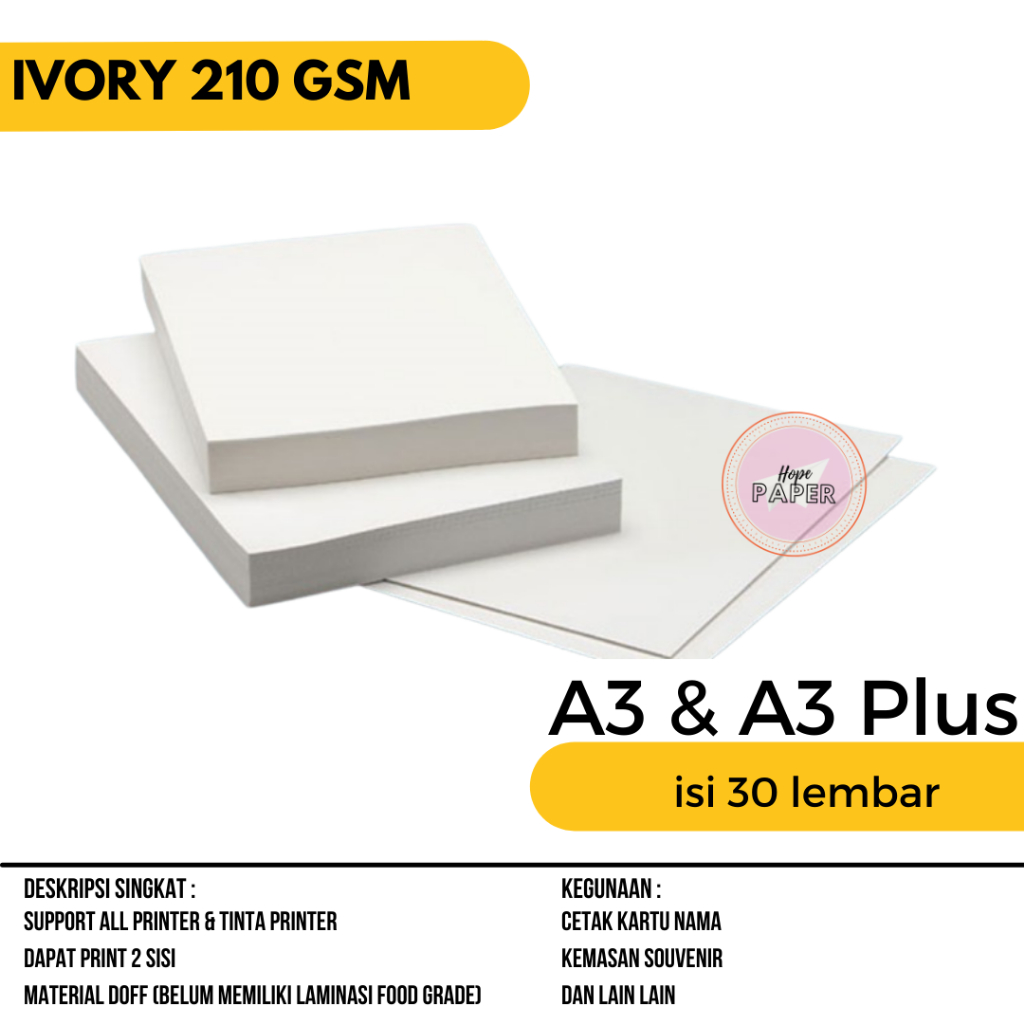 Jual kertas ivory 210 gsm A3 & A3 PLUS isi 30 lembar kertas ivory A3 & A3 PLUS kertas ivory 210 ...