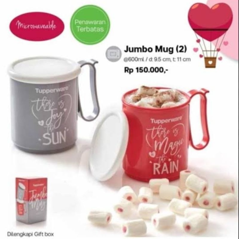 Jual Jumbo Mug Tupperware 600ml isi 2 || Toko Mama || BACA DESKRIPSI ...