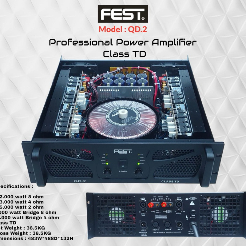 Jual Power FEST QD2 Original Amplifier Fest QD.2 Class TD | Shopee ...
