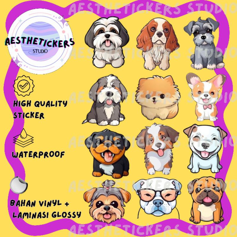 Jual STICKER DOG, STICKER ANJING, STICKER DOGGY, STICKER PUPPIES ...