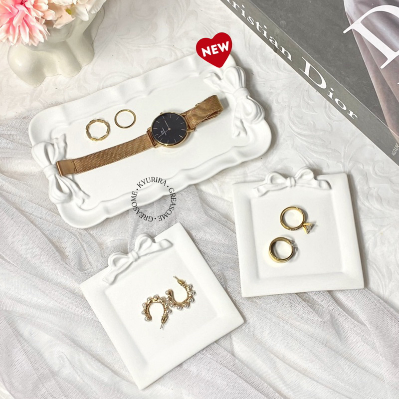 Jual [GRS] RIBBON TRAY TATAKAN AESTHETIC AKSESORIS CONCRETE GIFT ...