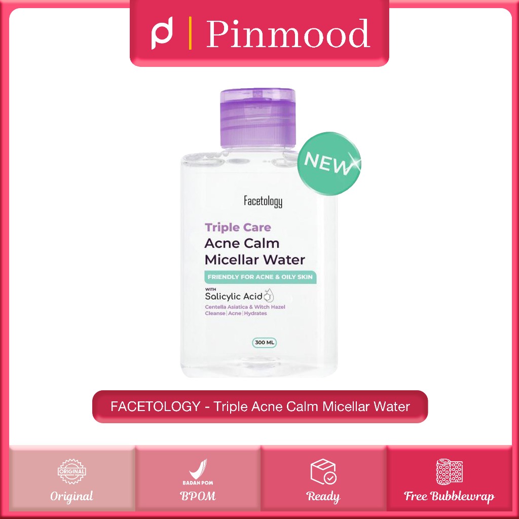Jual FACETOLOGY - TRIPLE CARE ACNE CALM MICELLAR WATER ( 100 / 300 ml ...