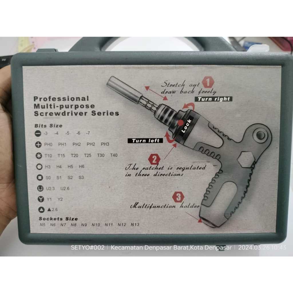 Jual VEGAZ Tools kit Screwdriver 41 IN 1 Obeng Dan Mata Socket Set ...