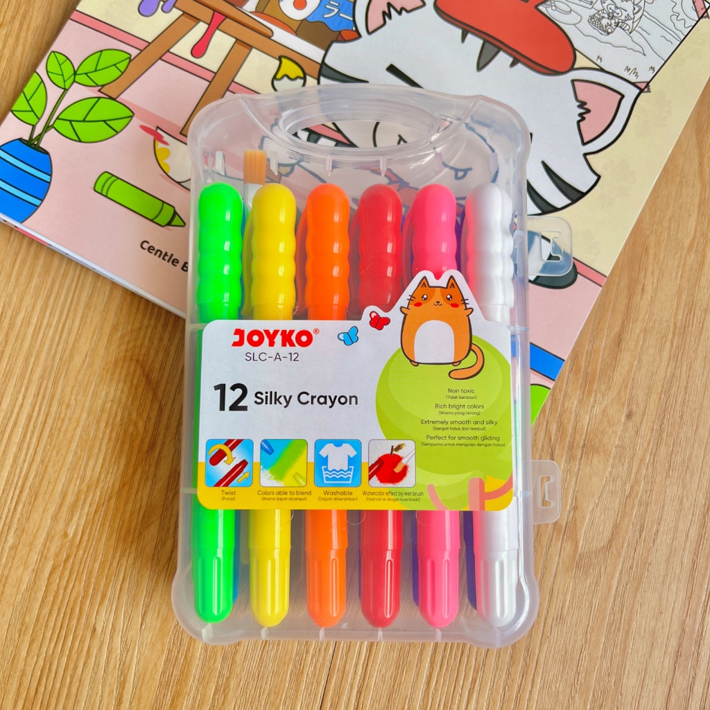 Jual Silky Crayon Krayon Halus Joyko SLC-A Warna Colors / Alat mewarnai ...