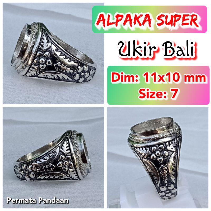 Jual Cincin Emban batu akik dan permata alpaka ukir Bali full.21 ...