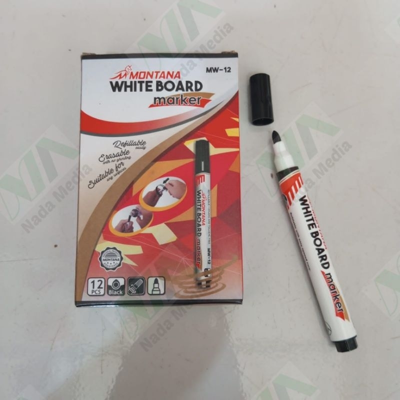 Jual SPIDOL WHITEBOARD MONTANA HITAM 1 PAK ISI 12 | Shopee Indonesia