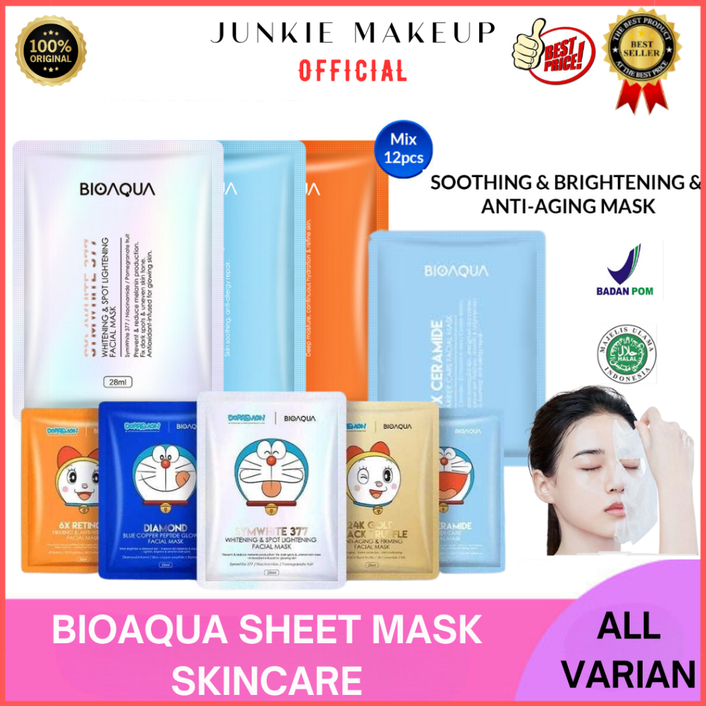 Jual 𝗝𝗨𝗡𝗞𝗜𝗘 𝗠𝗔𝗞𝗘𝗨𝗣 - Bioaqua Sheet Mask / Bioaqua Masker / Bioaqua ...