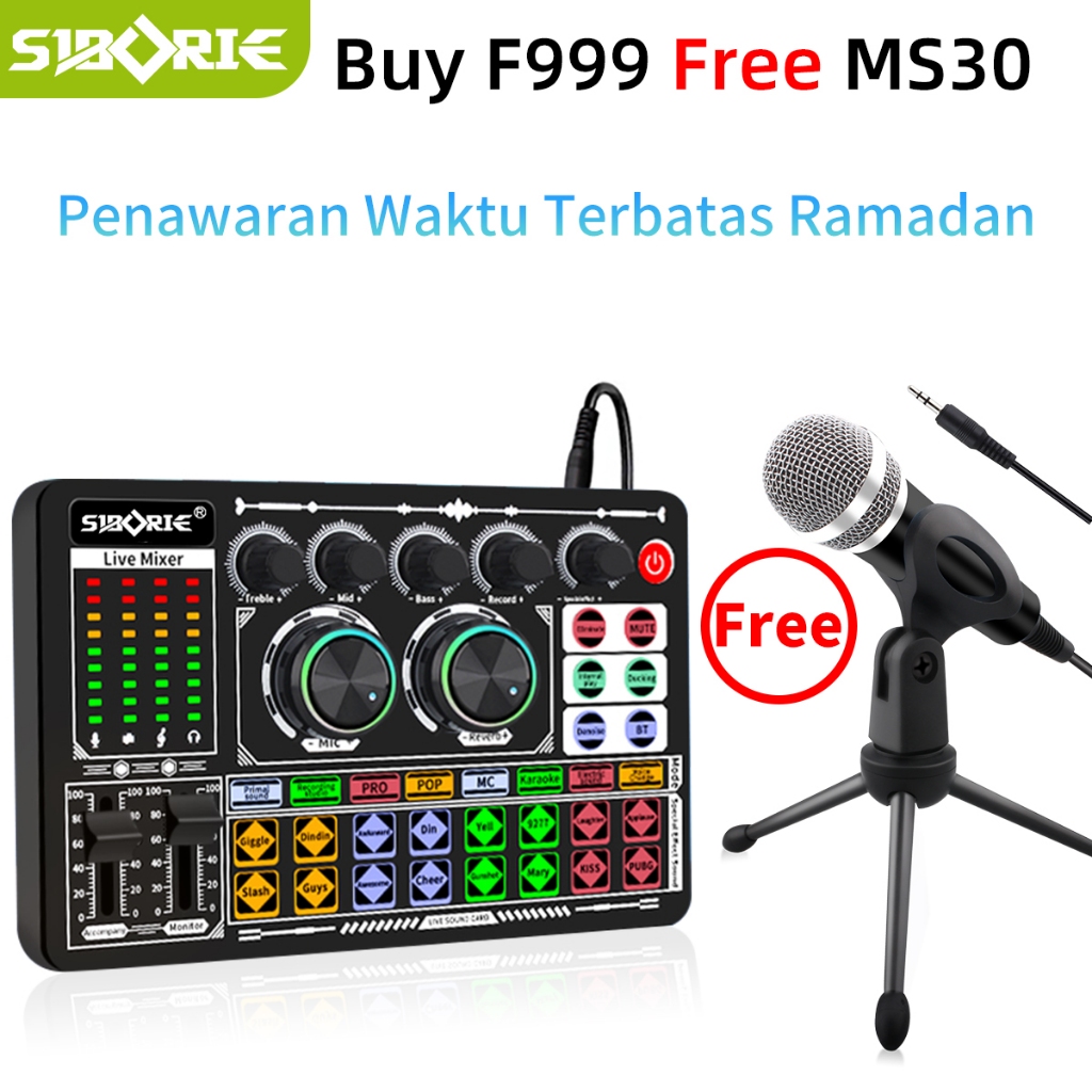 Jual Siborie Soundcard F999 Audio USB External Sound Card mic Mixer ...