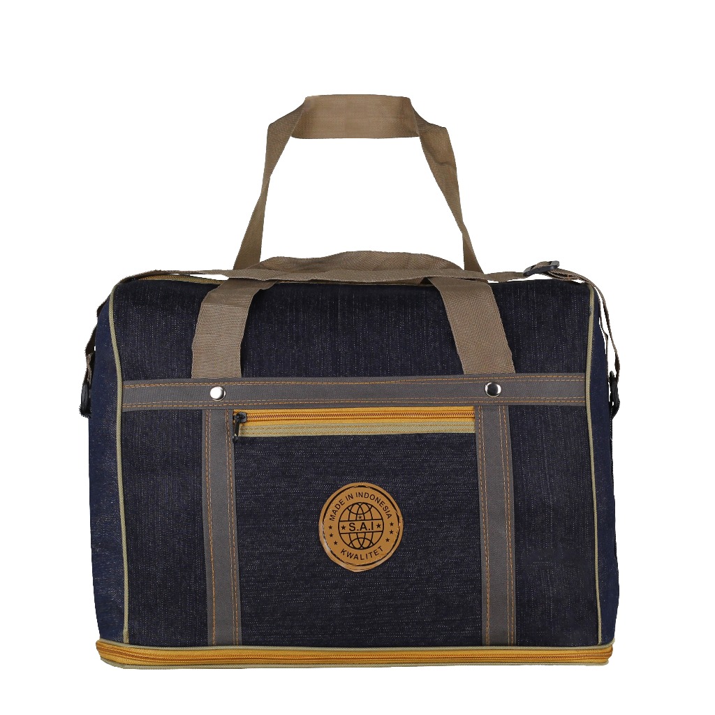 Jual Tas Travel Jeans Bahan Denim Tebal Travel Bag Mudik Piknik Bisa ...