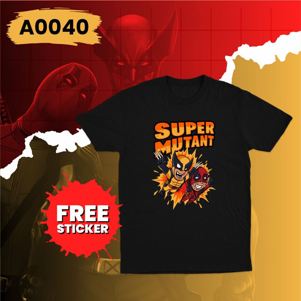 Jual Kaos Deadpool x Wolverine Super Mutant A0040 | Shopee Indonesia