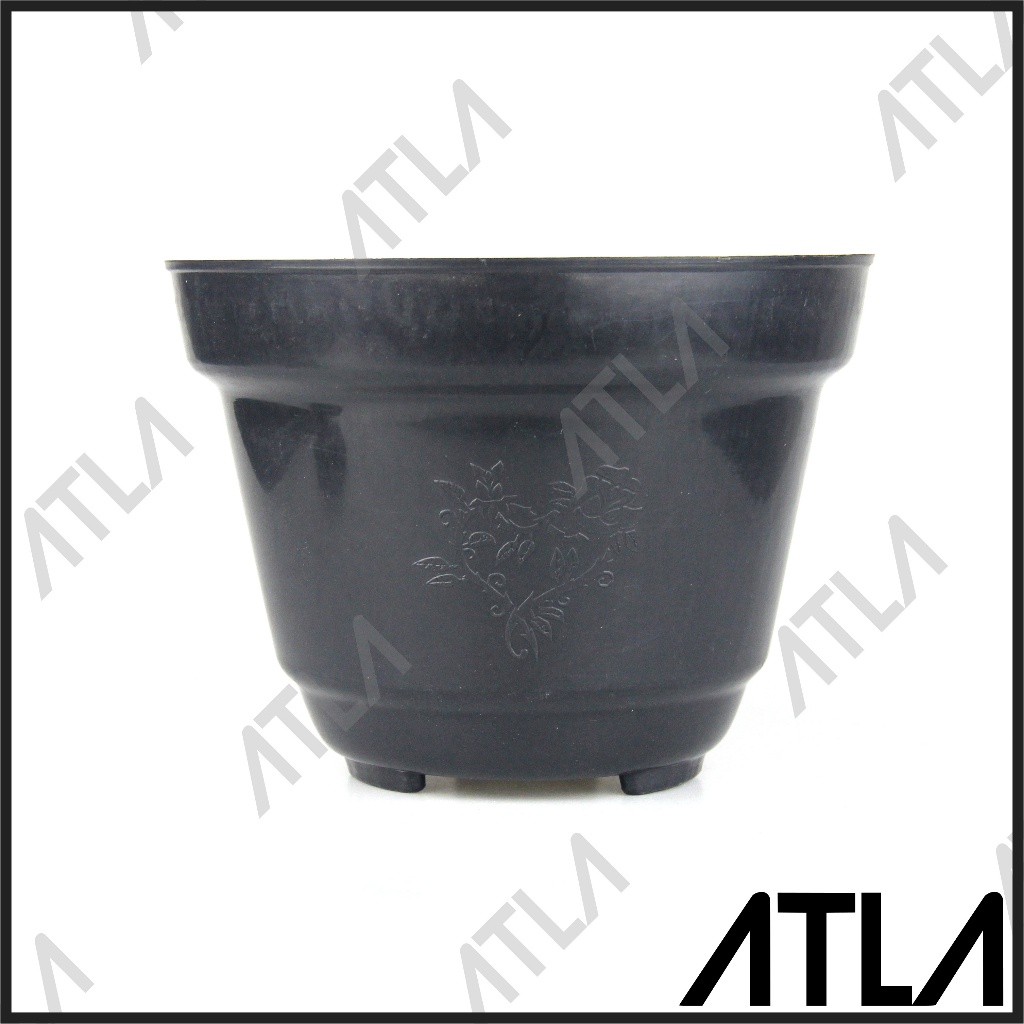 Jual Pot Plastik 20 cm Bulat Hitam Wadah Tanaman Bunga Tanaman Hias ...