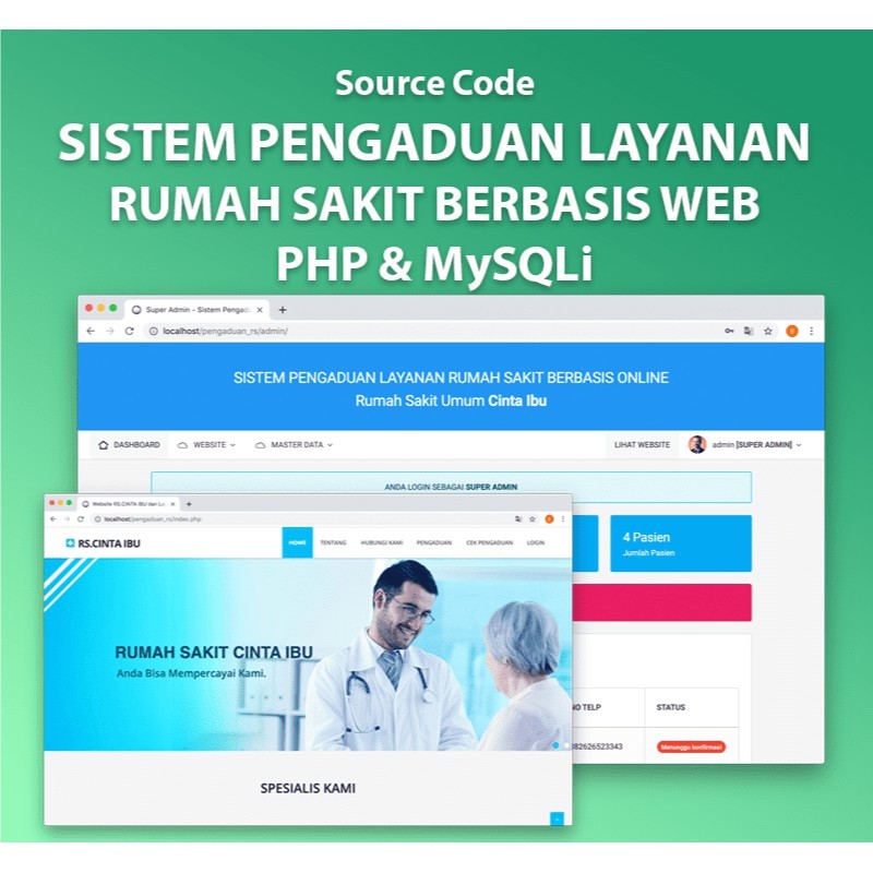 Jual Aplikasi Pengaduan Layanan Rumah Sakit Berbasis Web (PHP Native) | Shopee Indonesia