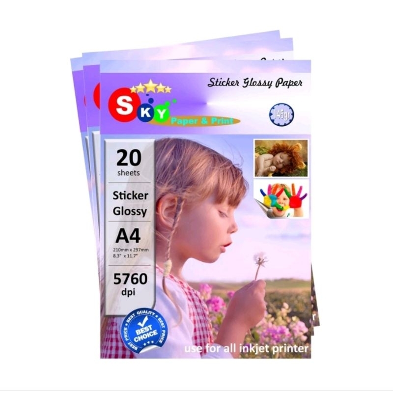 Jual Sticker Glossy Paper SKY Paper A4 145 Gram isi 20 Lembar | Shopee ...