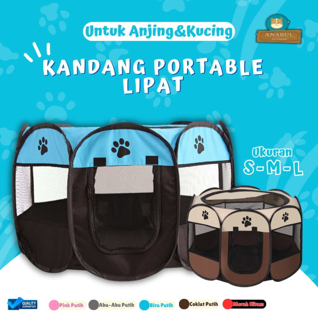 Jual [PROMO] KANDANG LIPAT KUCING ANJING PORTABLE TENDA LIPAT JUMBO ...