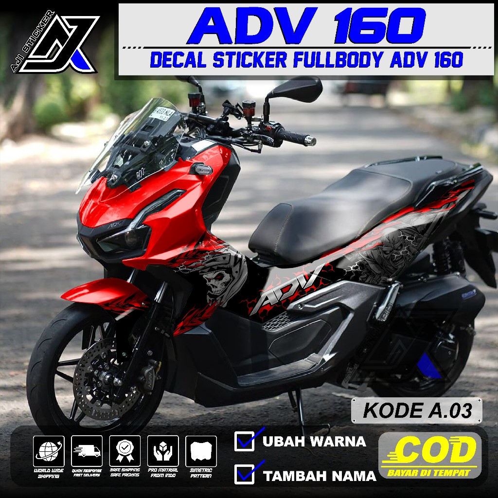 Jual (COD) Decal sticker ADV 160 Full body gradasi terbaru - Sticker ...