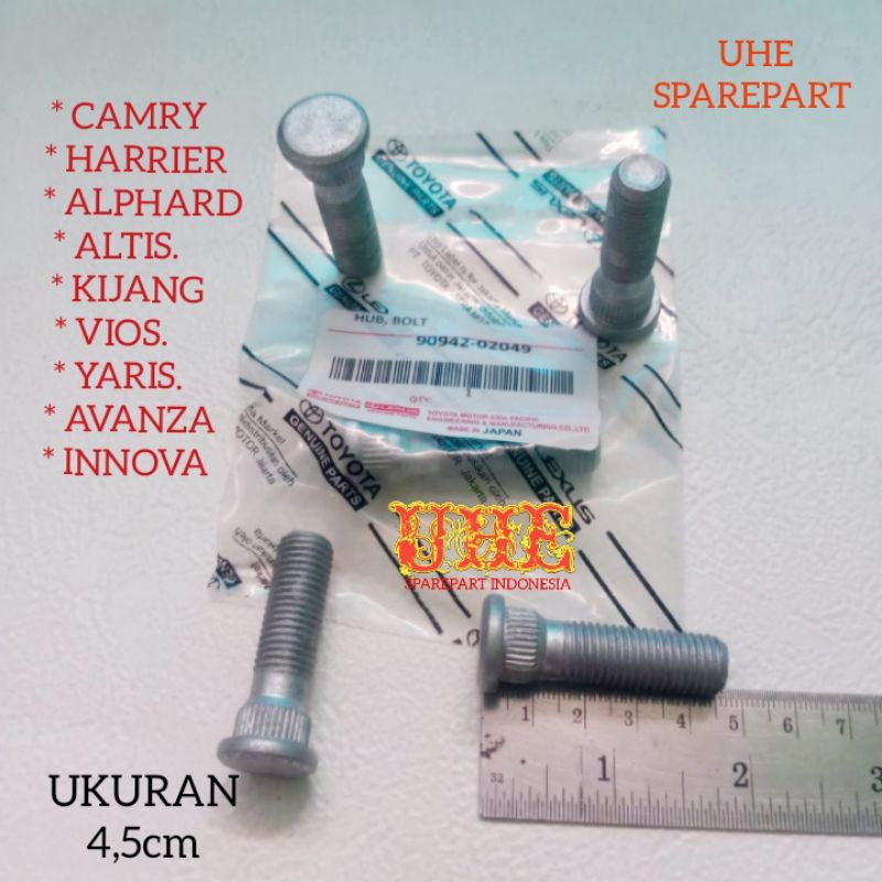 Jual Baut Roda 4,5cm Toyota kijang Innova Altis Alphard Camry Vios ...