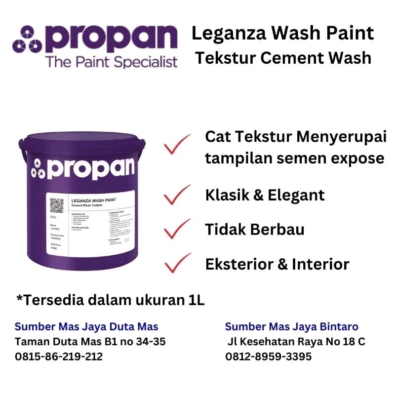 Jual Cat Tembok Tekstur Motif Semen Expose Propan Leganza Wash Paint 1L ...