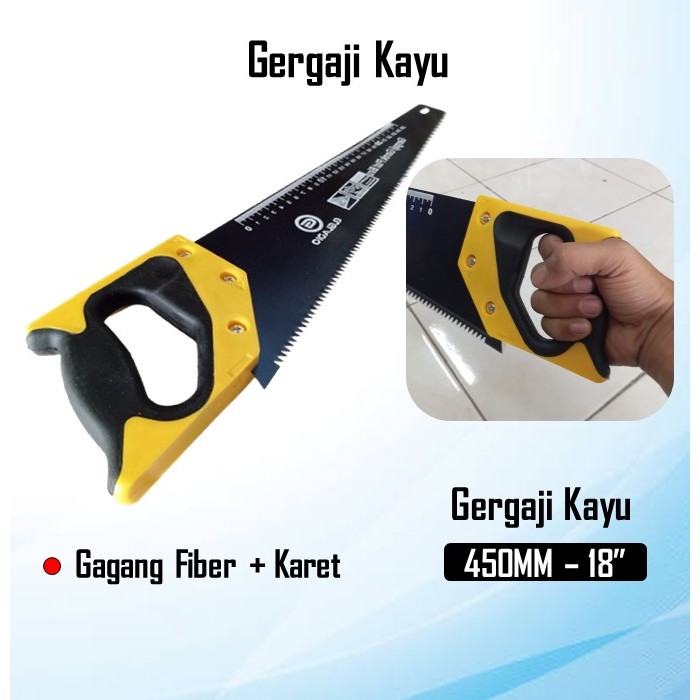 Jual Gergaji Kayu gagang plastik 18 inch / Gergaji Tukang / Gergaji ...