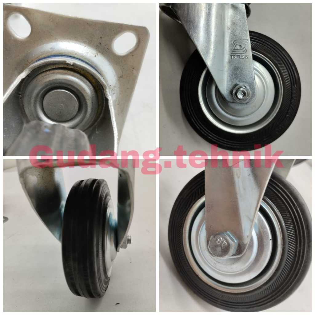 Jual Roda Karet HItam Hidup 4" Roda etalase 4 Inch roda Swivel 4 Inch ...