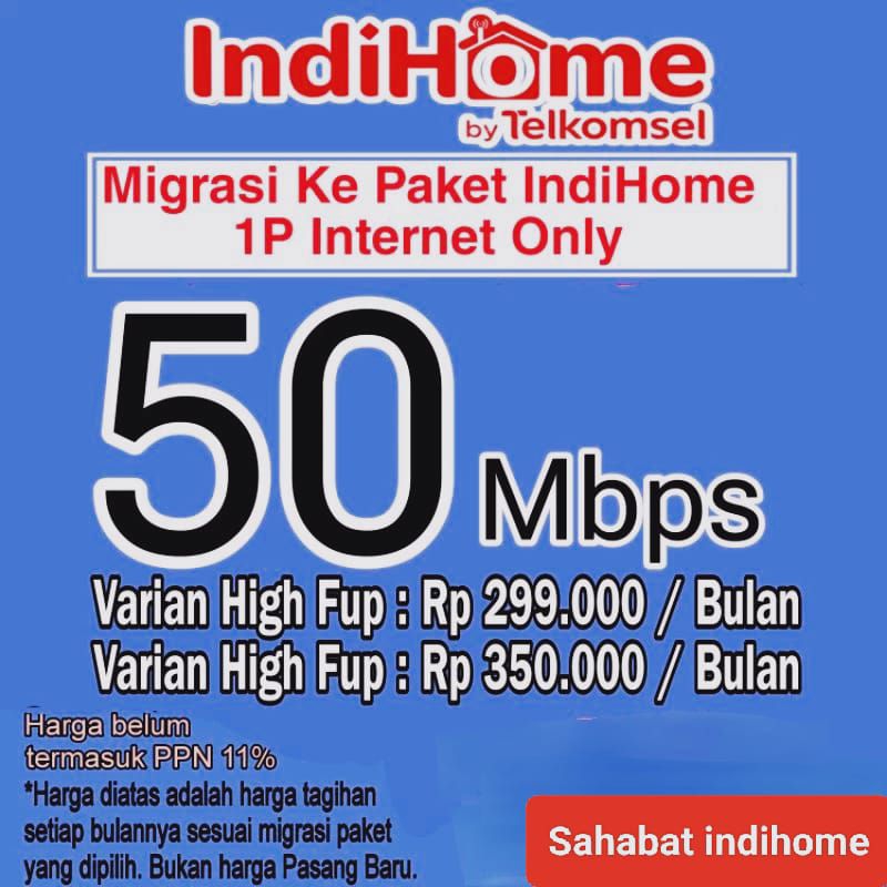 Jual MIGRASI PAKET 50 MBPS 1P INTERNET ONLY | Shopee Indonesia