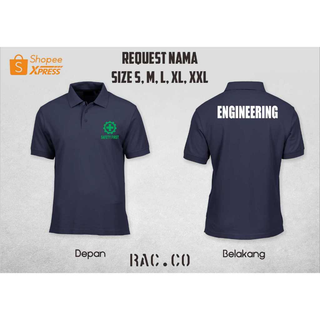 Jual [COD] Kaos polo ENGINEERING / kaos teknisi - logo K3 Safety first ...
