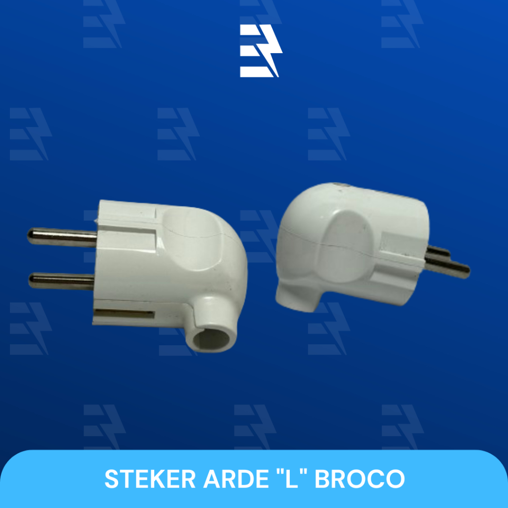 Jual BROCO STEKER ARDE L 13312 BULAT PUTIH SIDEWAY PLUG COLOKAN SAMPING ...