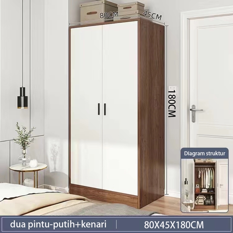 Jual Lemari Baju 180CM Lemari Pakaian Kayu Minimalis Lemari Pakaian ...
