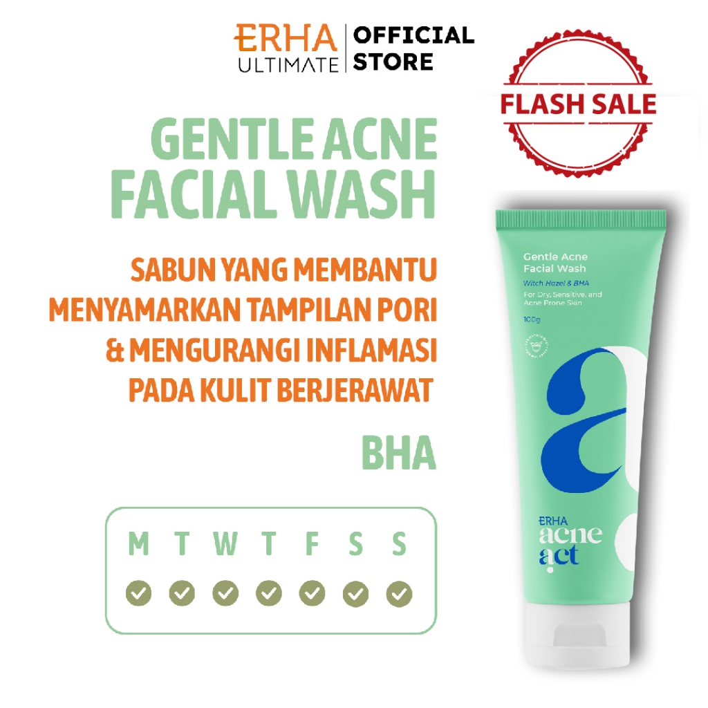 Jual ERHA Acneact WH Gentle Acne Facial Wash 100g | Shopee Indonesia