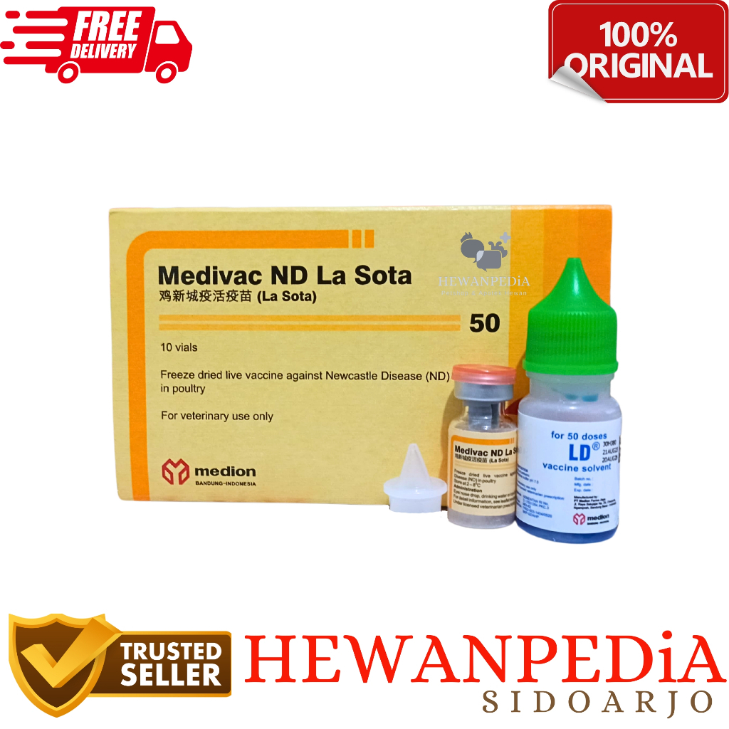 Jual VAKSIN ND LASOTA DOSIS 50 EKOR + PELARUT MEDIVAC MEDION Hewanpedia ...