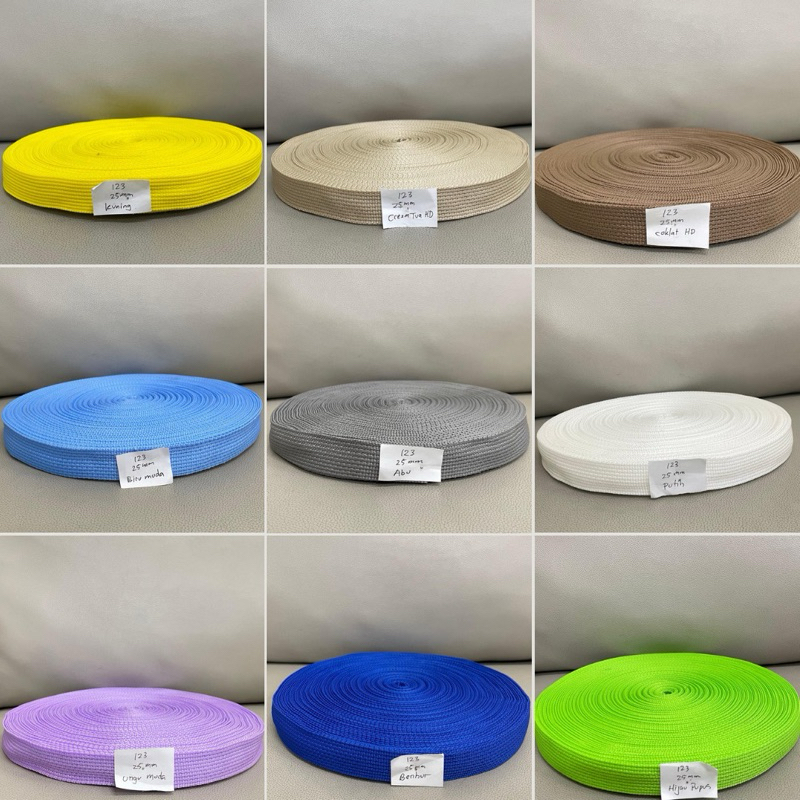 Jual Pita Webbing Tali Juve Jupe LA123 LT 25 mm 2,5cm 1 inci 50yard ...