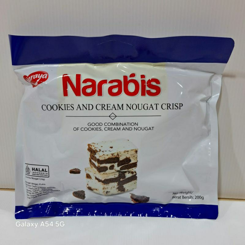 Jual NARAYA NARABIS COOKIES AND CREAM NOUGAT CRISP (200GRAM) | Shopee ...