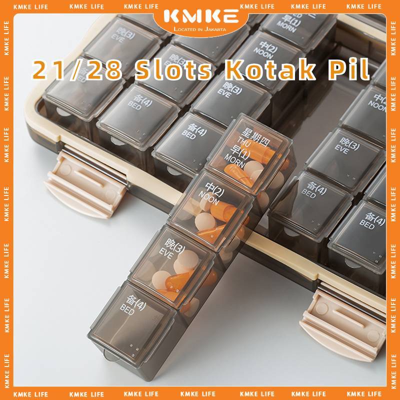 Jual Kotak Penyimpanan Obat Kotak Pil 7 Hari Tempat Obat Harian 21slots ...