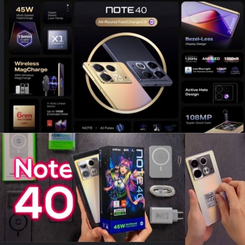 Jual HP BARU INFINIX NOTE 40 | NOTE 40s | NOTE40 PRO 5G 8/256GB RAM ...