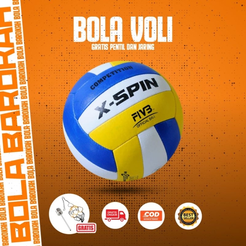 Jual BOLA VOLI / VOLLEY X-SPIN BAHAN ASELAK JAHIT TANGAN MANUAL BONUS PENTIL DAN JARING | Shopee ...