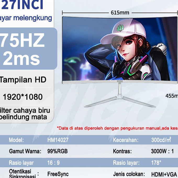 Jual Harga Fantastis Kualitas Tak Tertandingi MIIGO layar lengkung 32 ...