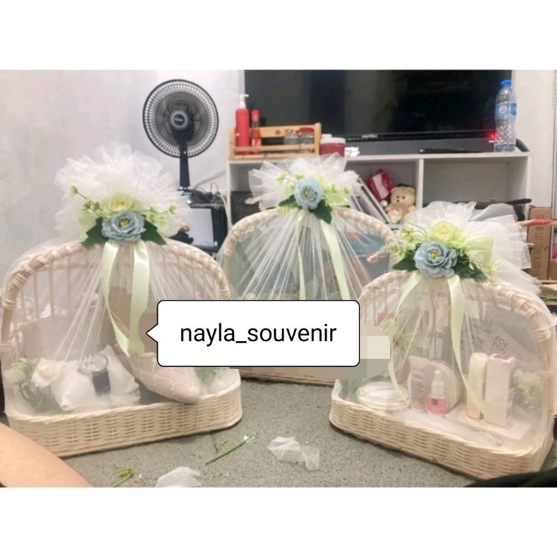 Jual keranjang rotan ayunan kotak rotan halus( sepaket isi 3 ) free ...