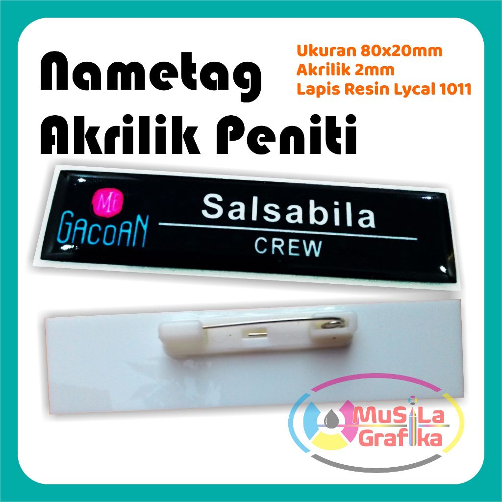 Jual Nametag Papan Nama Dada Name Tag Akrilik Peniti | Shopee Indonesia