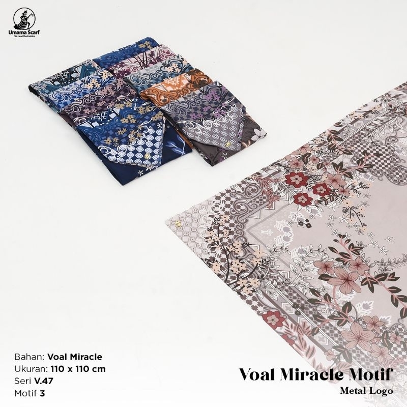 Jual hijab segi empat voal miracle umama scraf motif metal logo ...