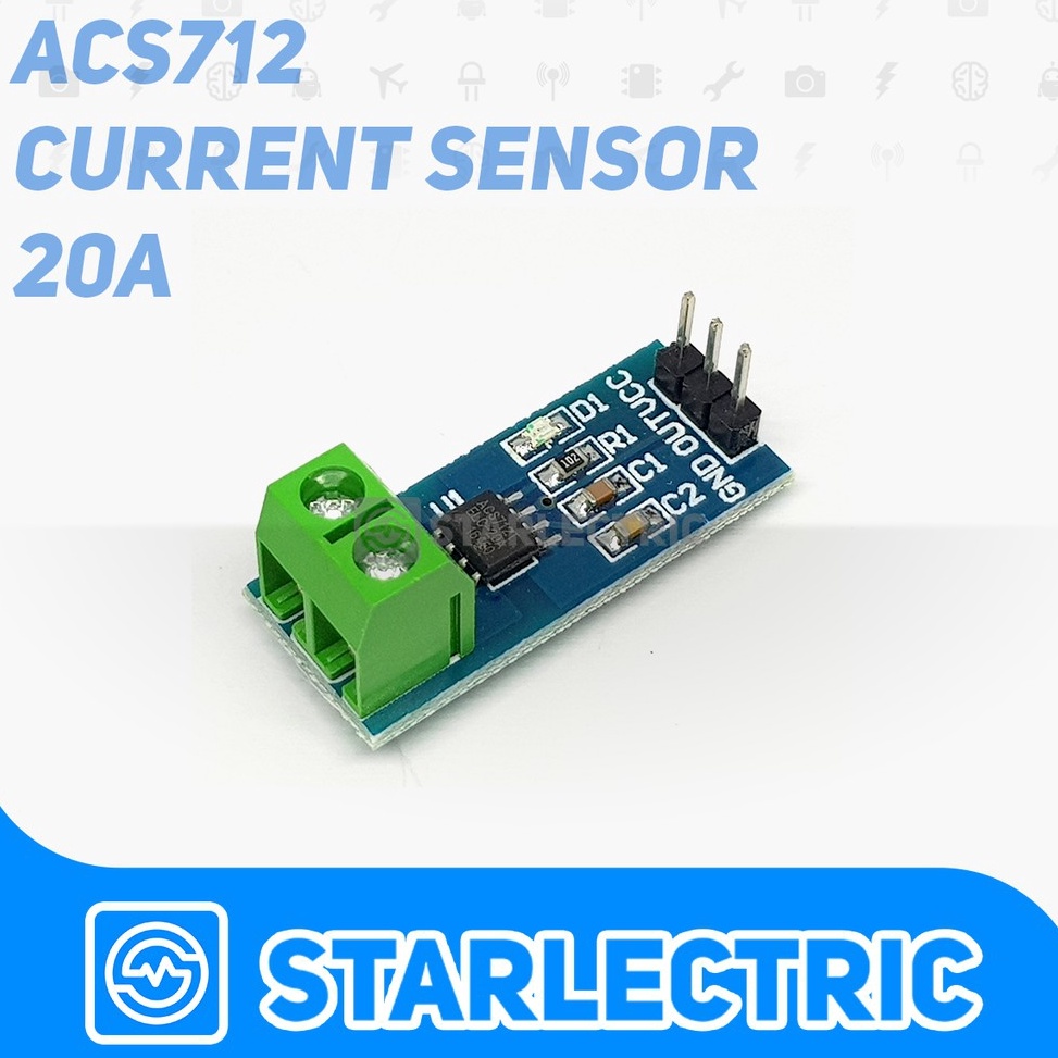 Jual GCD ACS712 Current Sensor Sensor Arus 2A | Shopee Indonesia