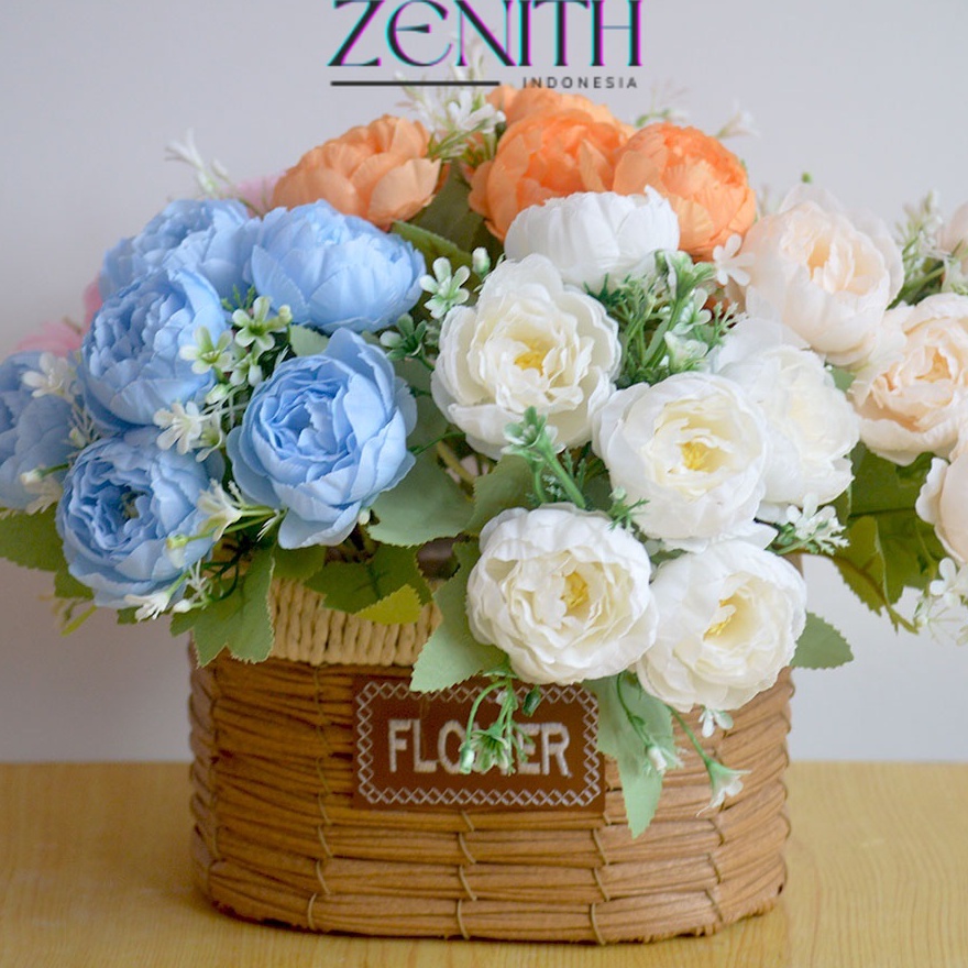Jual XC26619 Zenith Bouquet bunga P96 NAMPEO Mawar Peony Enam Kepala Kombinasi Hydra Flower ...