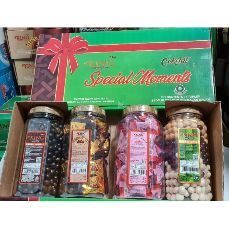 Jual Bonibol dKing Almond cokelat isi kacang almond 1DUS 4 toples ...