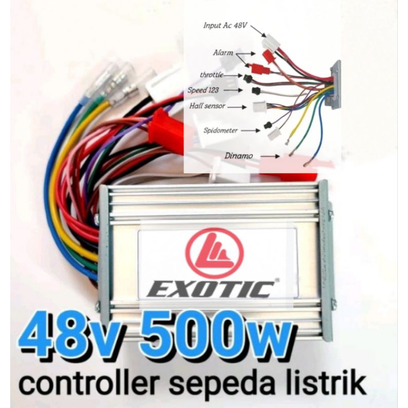Jual CONTROLLER SEPEDA LISTRIK PASIFIC EXOTIC UNIVERSAL 500 WATT 48 V ...