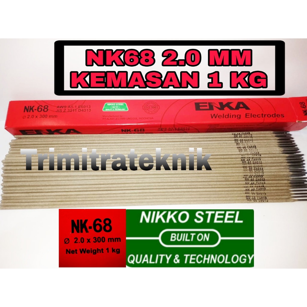 Jual {BISA COD} Kawat Las Nikko Steel NK68 2.0 mm Kemasan ori 1 kg Sangat cocok Untuk Bahan ...