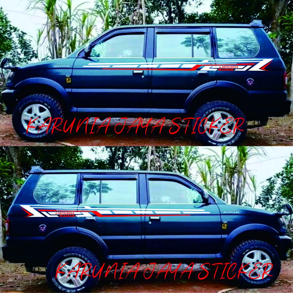 Jual stiker mobil kuda cutting stiker mitsubishi kuda stripping body ...