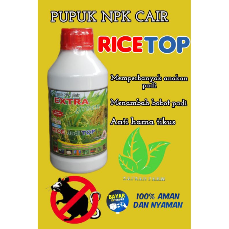 Jual pupuk NPK cair padi RICE TOP 1000ml plus formula anti tikus | Shopee Indonesia