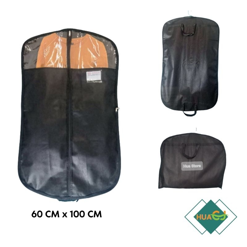 Jual Cover Jas / Model Spunbond hitam depan 1/4 mika 60 CM x 100 CM ...